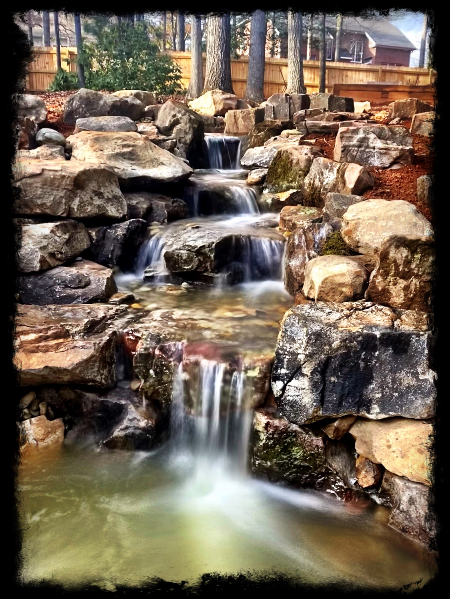 New pond and waterfall – Living Waters Landscaping LLC
